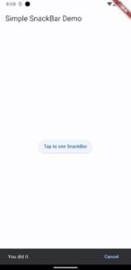 Flutter SnackBar Material3 Example - BigKnol